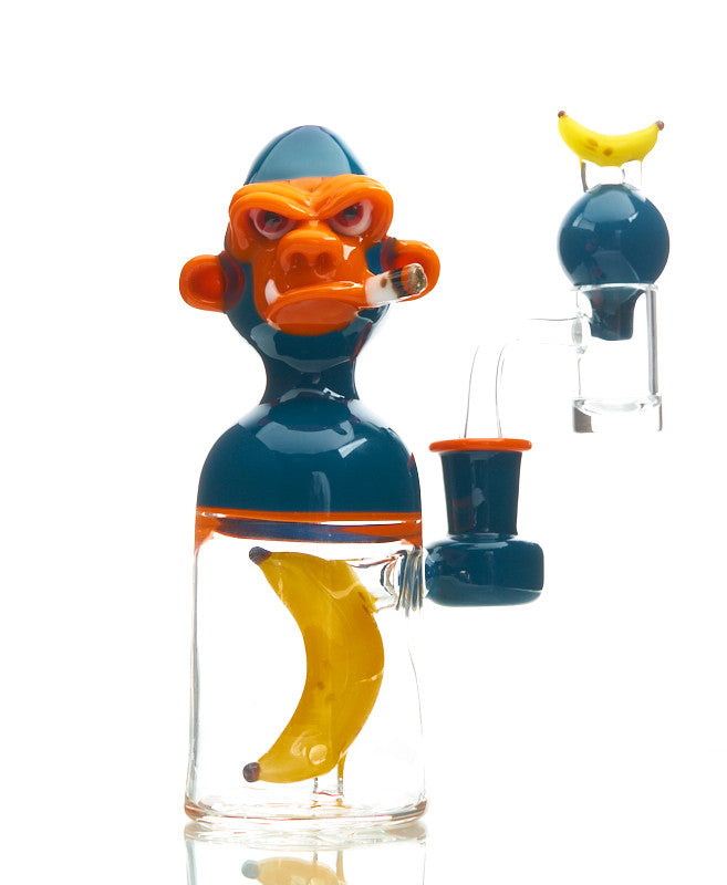 "Smoking Chimp - Peacock/Orange" By John Fischbach – CLOUD 9 SMOKE CO.